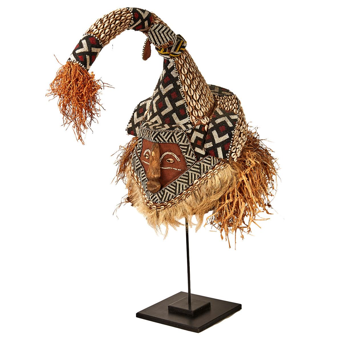 Mukenga Royal Kuba Helmet Mask — Luangisa African Collection