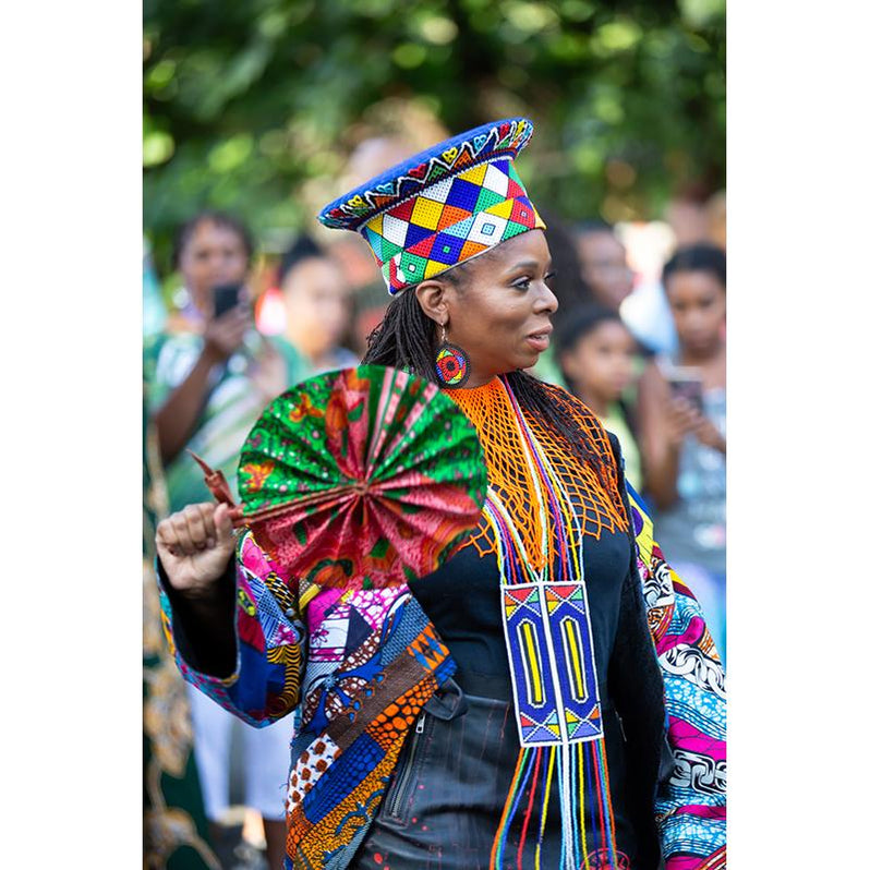 Zulu Beaded Basket Hat 01 - Multi Color — Luangisa African Gallery