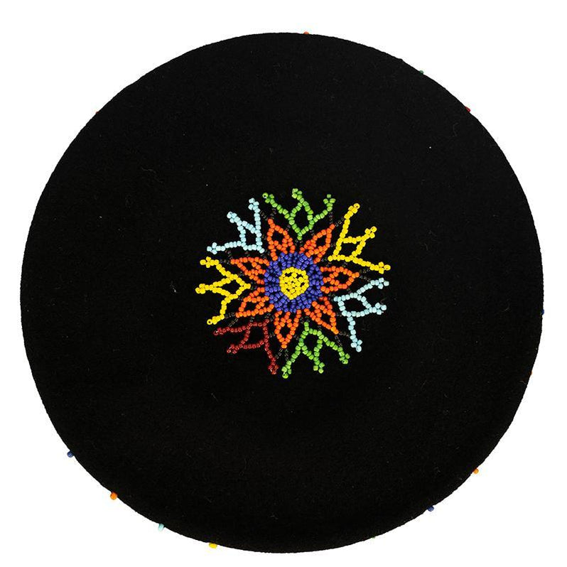 Beaded Beret Black — Luangisa African Gallery