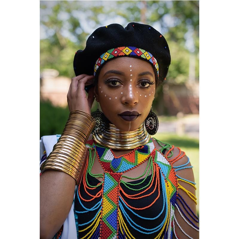 Beaded Beret Black — Luangisa African Gallery