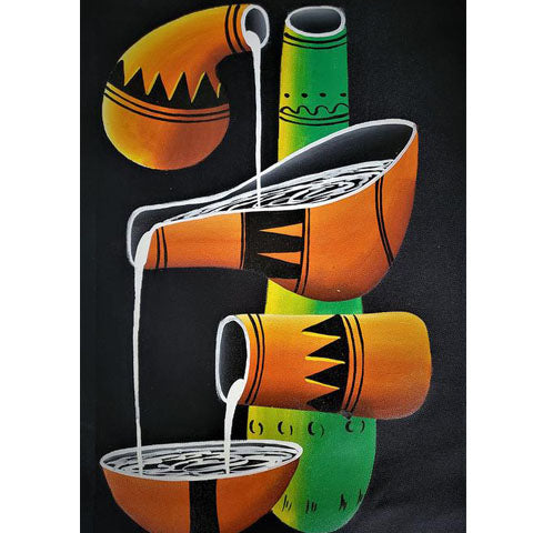 Calabashes Painting 05 Unframed — Luangisa African Gallery