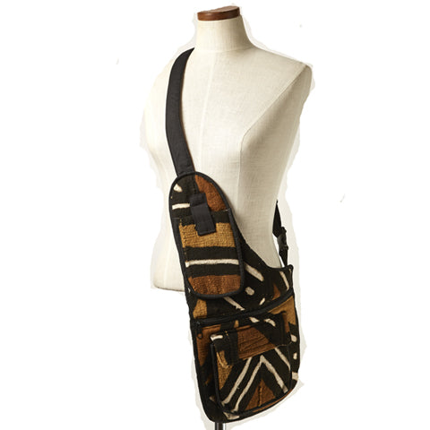 Mud Cloth Messenger Bag Brown — Luangisa African Gallery