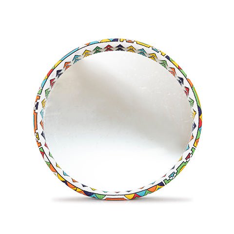 African Beaded Mirror Large | Diamond Design — Luangisa African Gallery