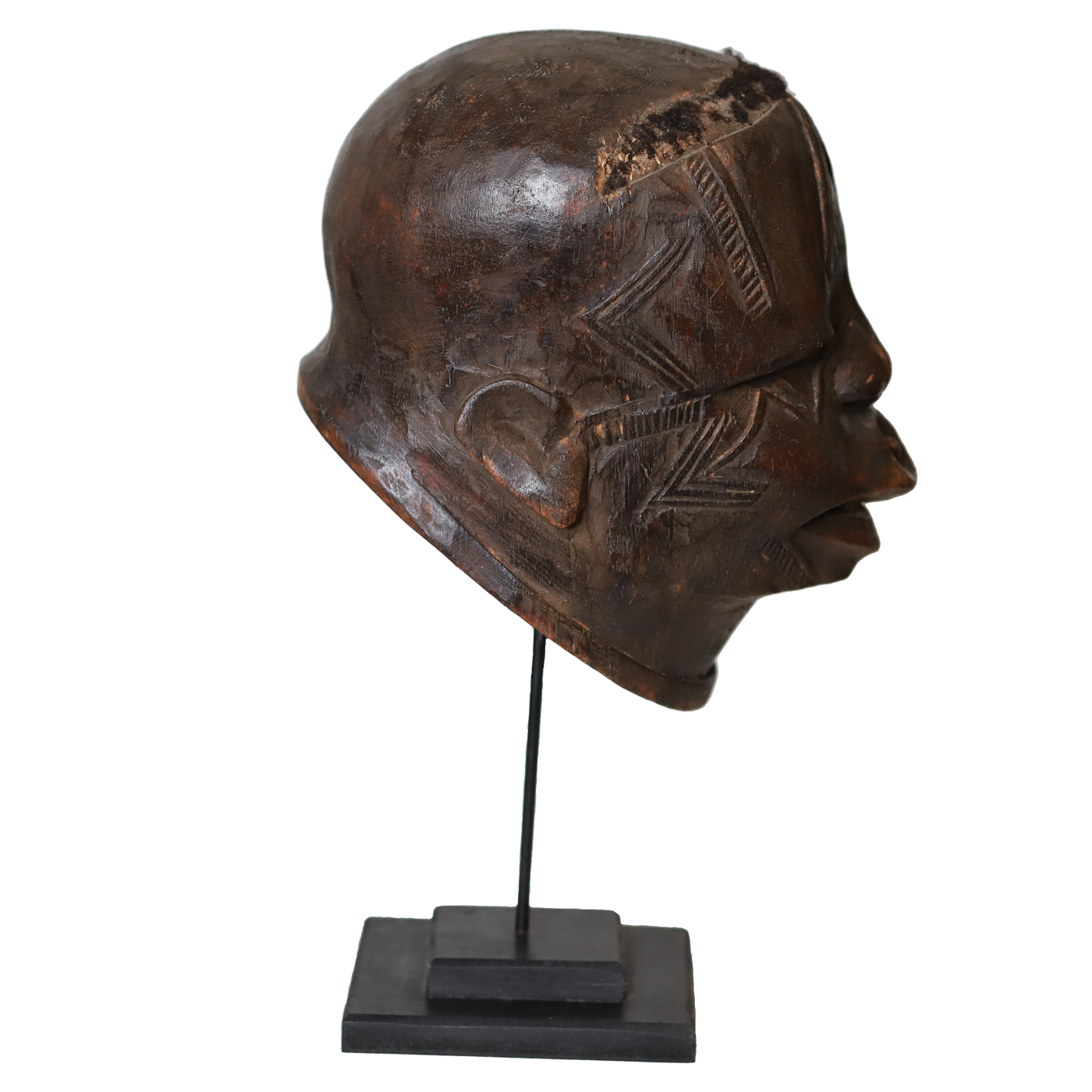 Makonde Helmet Mask (Lipiko) with lip plug | Hand carved in Tanzania ...